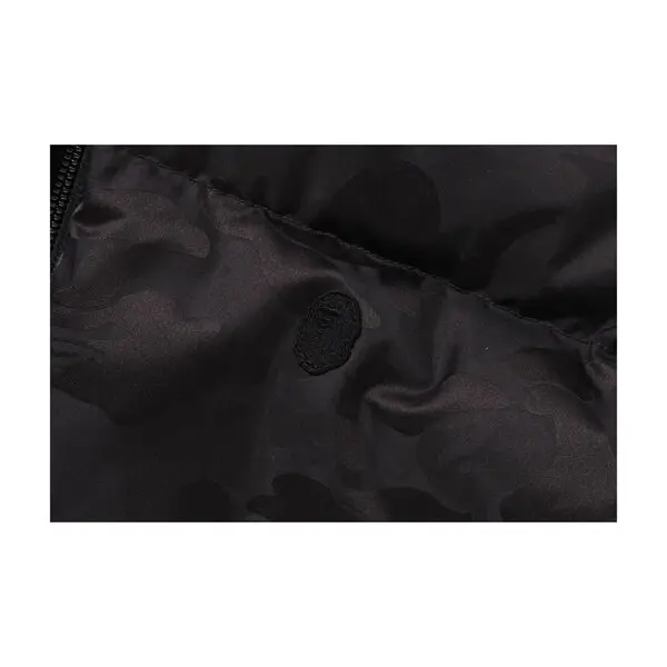 A BATHING APE Solid Camo Jacquard Hooded Puffer Jacket - Black