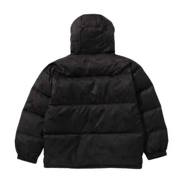 A BATHING APE Solid Camo Jacquard Hooded Puffer Jacket - Black