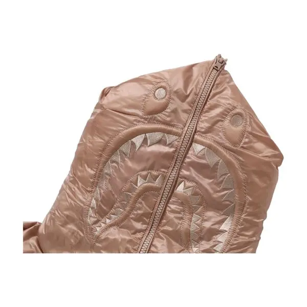 A BATHING APE Shark Hooded Down Jacket - Beige