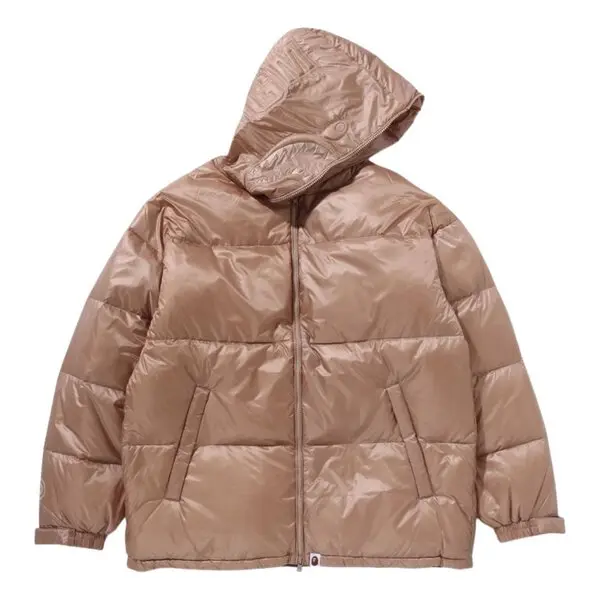 A BATHING APE Shark Hooded Down Jacket - Beige