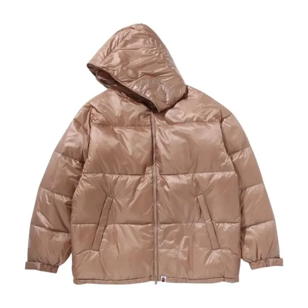 A BATHING APE Shark Hooded Down Jacket - Beige