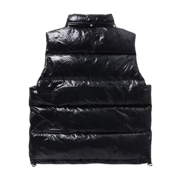A BATHING APE Line Camo Debossed Nylon Down Vest - Black