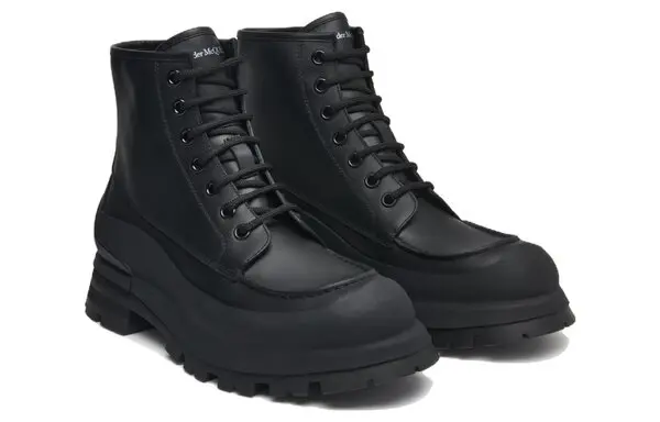 Alexander McQueen Lace-up Combat Boots - Black