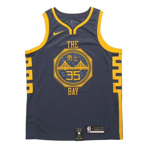 Nike Nba Golden State Warriors Kevin Durant 35 City Limited Jersey - Blue