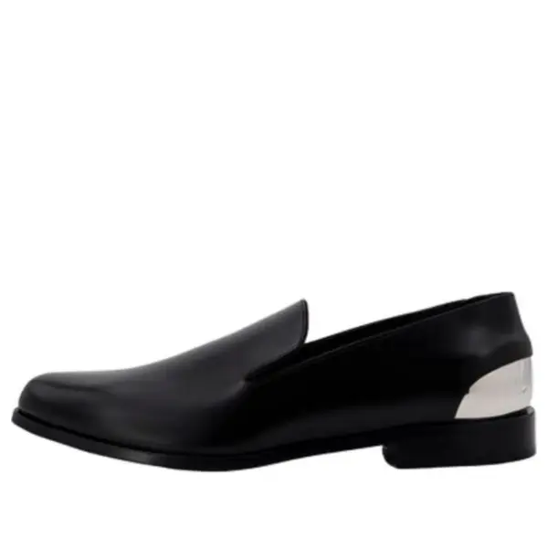 Alexander McQueen Leather Loafers With Metal Heel Detail - Black