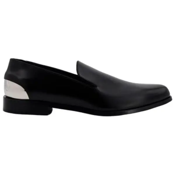 Alexander McQueen Leather Loafers With Metal Heel Detail