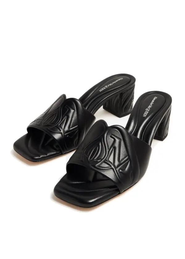 Alexander McQueen Embossed Leather Heeled Sandals