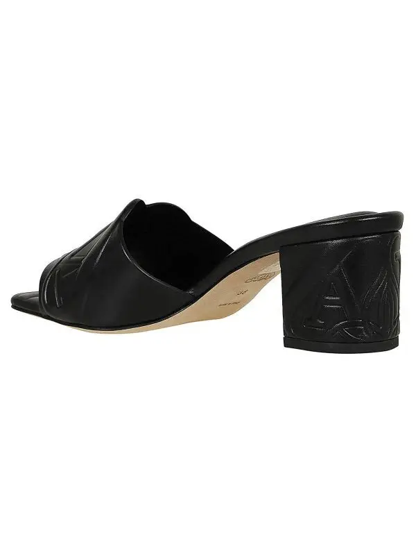 Alexander McQueen Embossed Leather Heeled Sandals