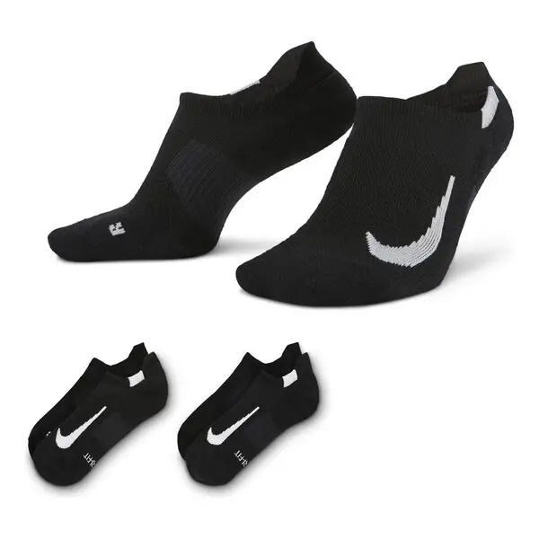 Nike Casual Sports Breathable Running Socks Couple Style 2 Pairs Black - Multi-color