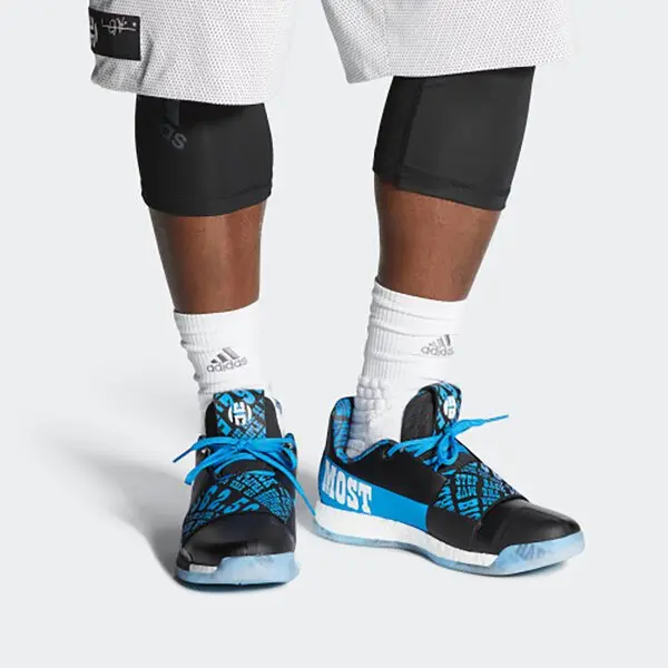 Adidas Harden Vol. 3 Basketball Sneakers - Black/blue