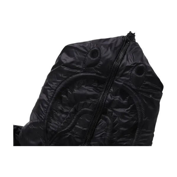 A BATHING APE Shark Hooded Down Jacket - Black