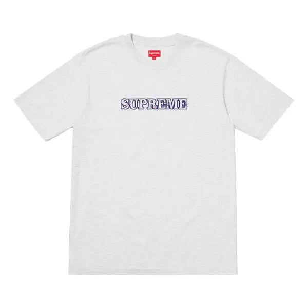 Supreme Fw18 Floral Logo Tee Ash Logo Tee - Grey