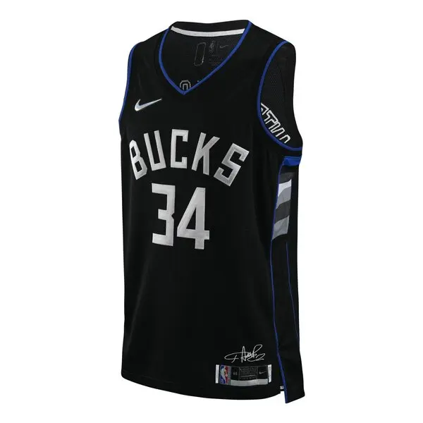 Nike X Nba Milwaukee Bucks Icon Edition Giannis Antetokounmpo Jersey - Black