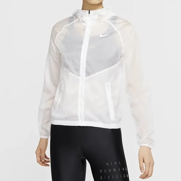 Nike Hooded Running Jacket With Zipper Closure