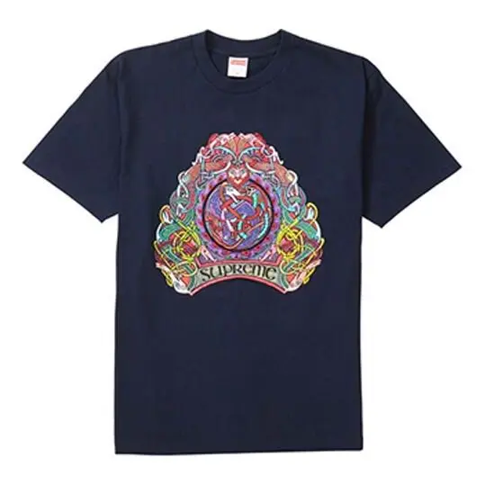 Supreme Ss19 Knot Tee Navy Printing Short Sleeve Navy - Blue