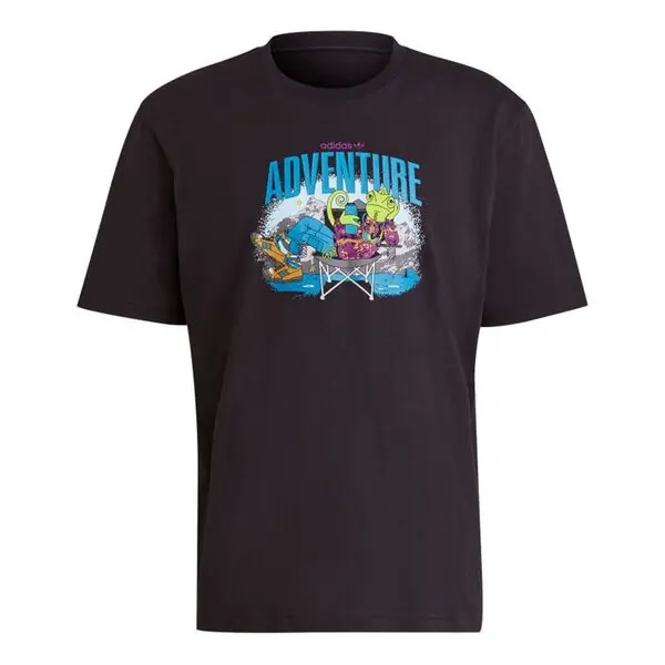 Adidas Originals Chameleon Printing Sports Short Sleeve T-shirt - Black