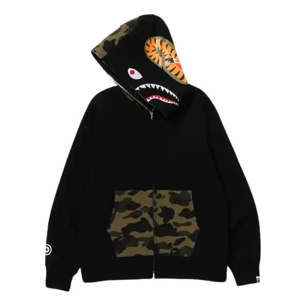 A BATHING APE Shark Full Zip Hoodie - Black