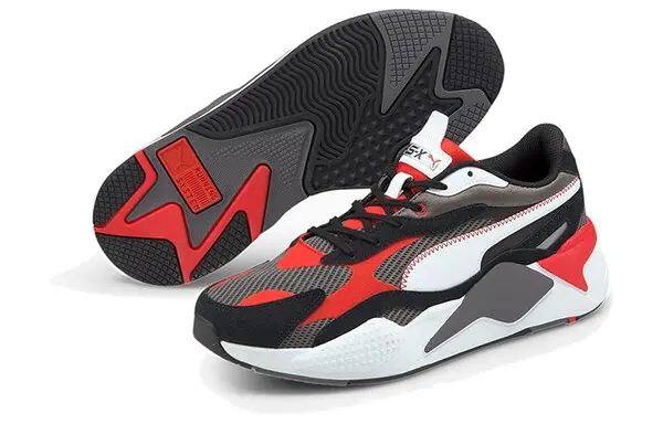 PUMA Rs-x3 Twill Air Mesh Sneakers - Black/white/red
