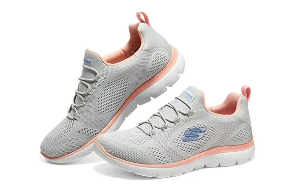 Sketchers Summits Perfect Views Athletic Sneakers - Grey/orange