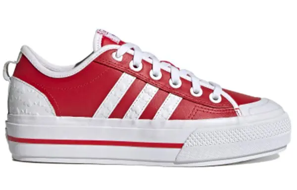 Adidas Nizza Rf Platform "heart Embossed Scarlet" Sneakers - Red