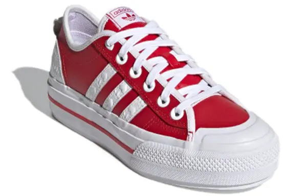 Adidas Nizza Rf Platform "heart Embossed Scarlet" Sneakers - Red
