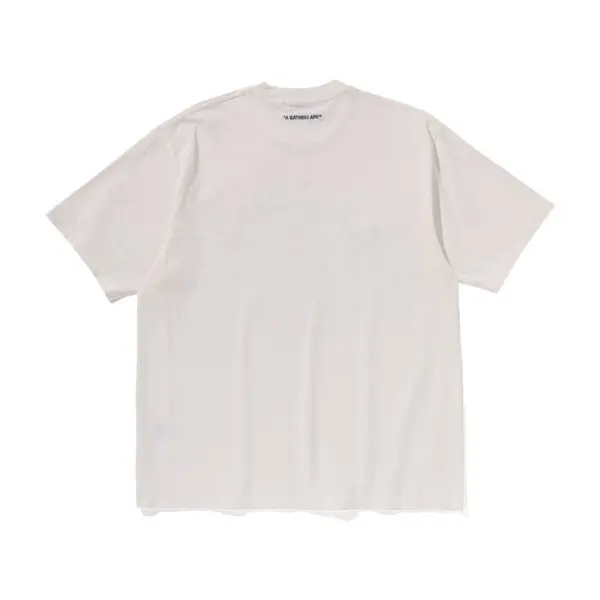 A BATHING APE Garment Dye Spray Print College Relaxed Fit T-shirt - Ivory