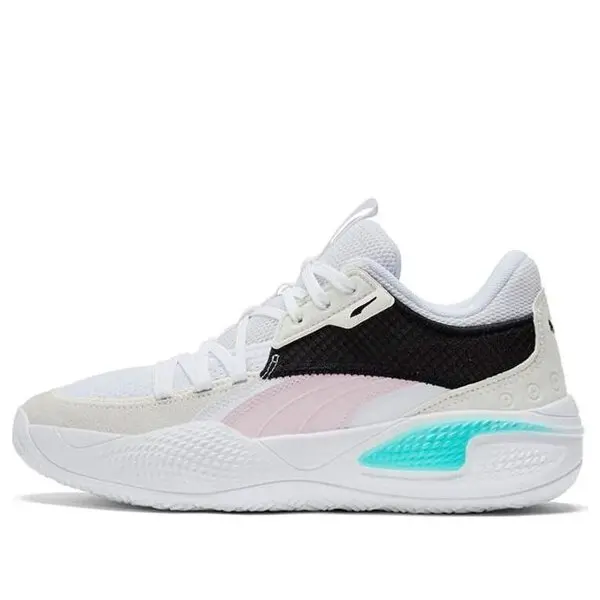 PUMA Court Rider Low Top Sneakers - White/black/pink