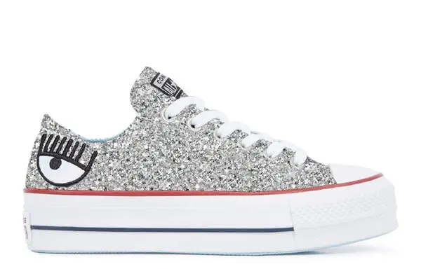 CONVERSE Chiara Ferragni X Chuck Taylor All Star Lift Ox Sneakers - Silver/white