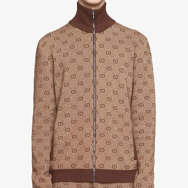 Gucci Jacquard Knit Pilot Jacket