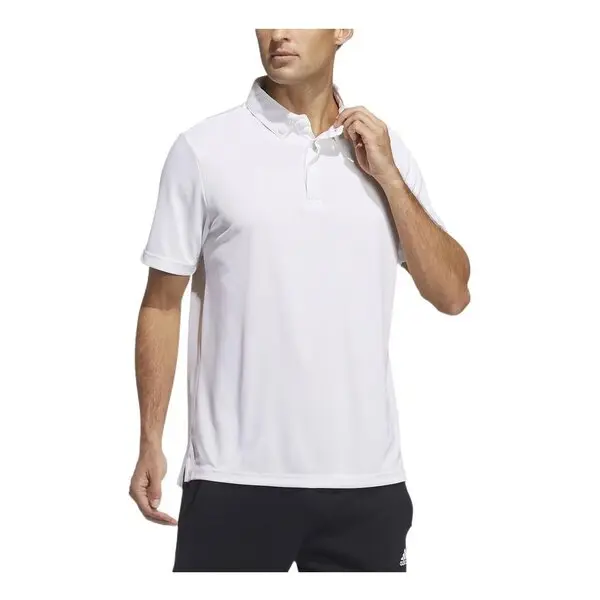 Adidas Solid Color Athleisure Casual Sports Short Sleeve Polo Shirt White - Multi-color
