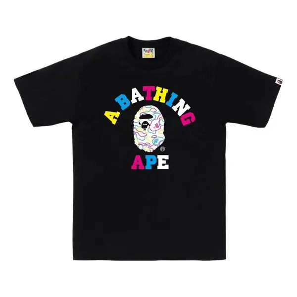 A BATHING APE Neon Camo College T-shirt - Black