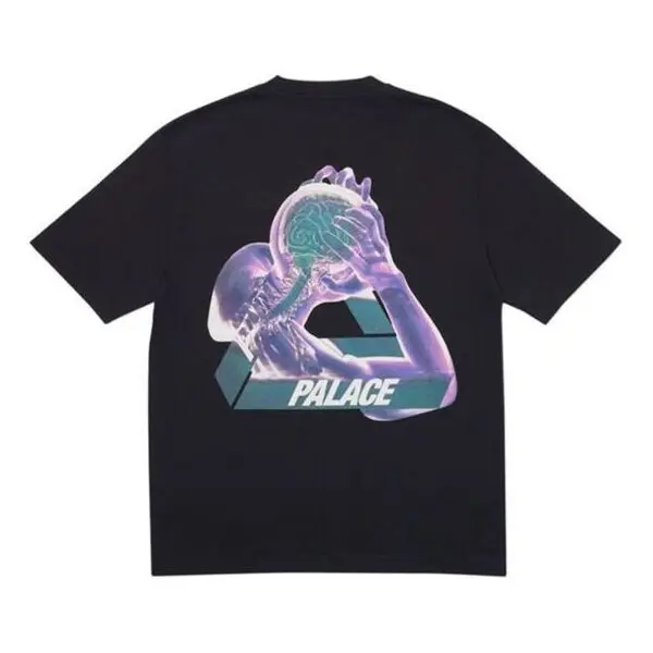 PALACE Tri-gaine T-shirt Transparent Character Logo Printing Short Sleeve - Black
