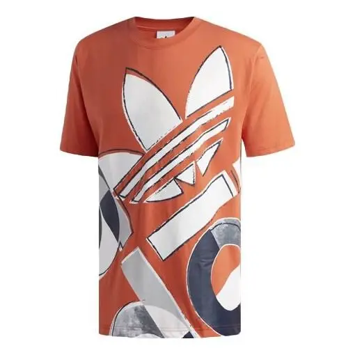 Adidas Originals Large Logo Graffiti Sports Short Sleeve - Orange