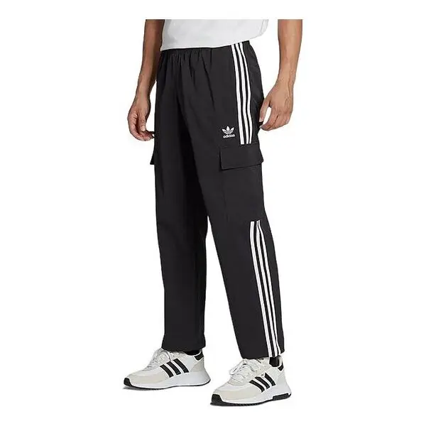 Adidas Originals Logo Stripe Cargo Pants - Black