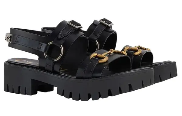 Gucci Leather Sandals With Horsebit Detailing