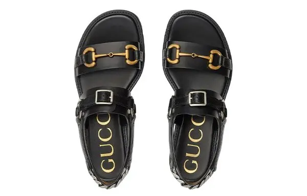 Gucci Leather Sandals With Horsebit Detailing