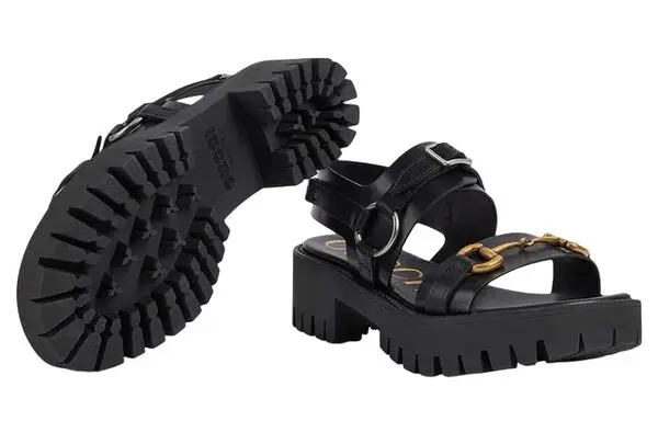 Gucci Leather Sandals With Horsebit Detailing
