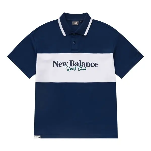 NEW BALANCE Polo T-shirt Asia Sizing 'blue White