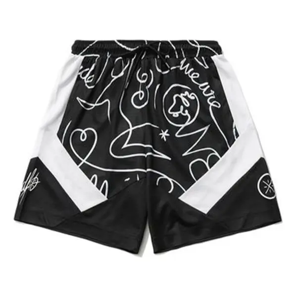 LI-NING X Dft Way Of Wade Logo Basketball Shorts - Black/white