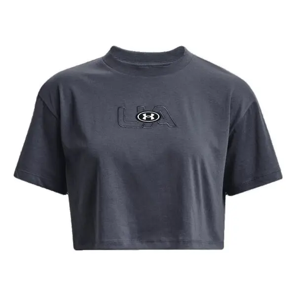 Under Armour Branded Logo Crop T-shirt - Grey