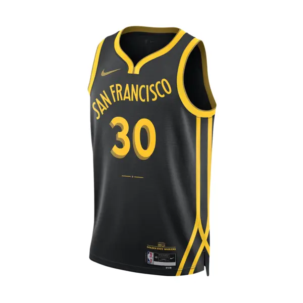 Nike Golden State Warriors Stephen Curry Dri-fit Nba Swingman Jersey 2023/24 City Edition - Black/yellow
