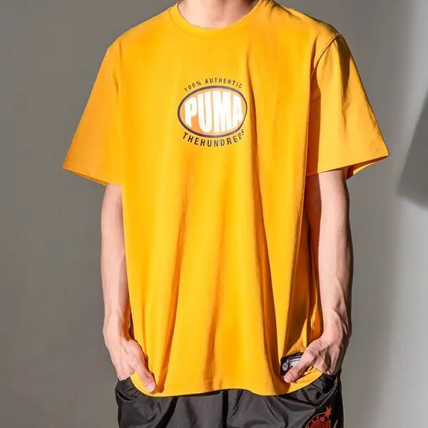 PUMA X The Hundreds Logo Printed Short Sleeve Tee - Gold