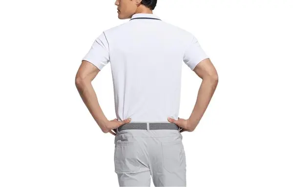 Adidas Solid Color Logo Casual Sports Short Sleeve Polo Shirt White - Multi-color