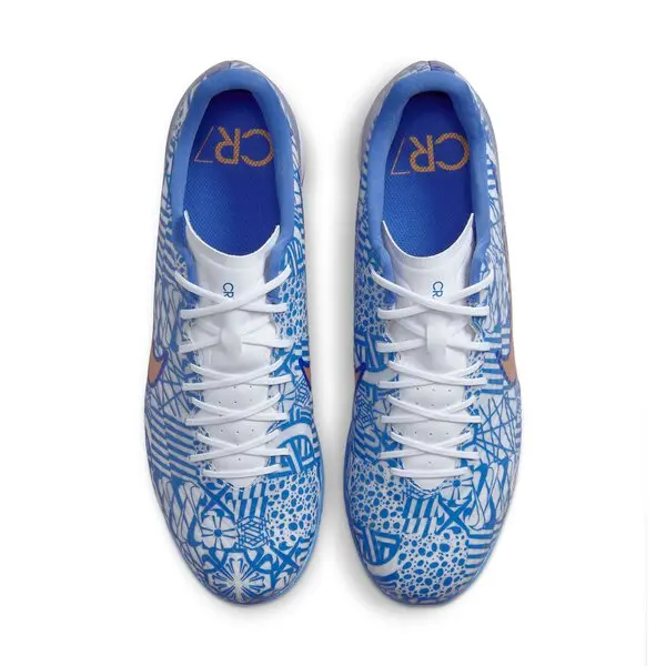 Nike Zoom Mercurial Vapor 15 Academy Cr7 Ic "azulejo" Athletic Sneakers - White/blue