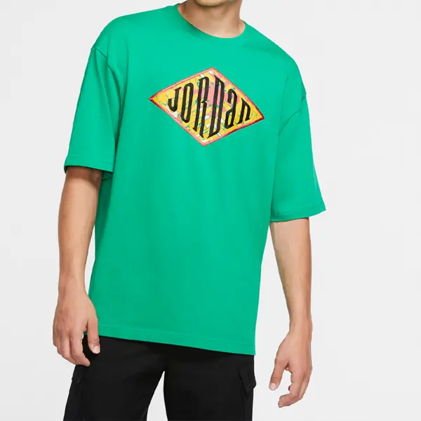 JORDAN Sport Dna Embroidered Printing Logo Short Sleeve - Green