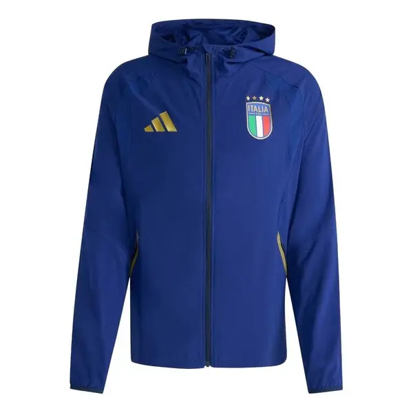 Adidas Italy Tiro Travel Full Zip Windbreaker - Victory Blue