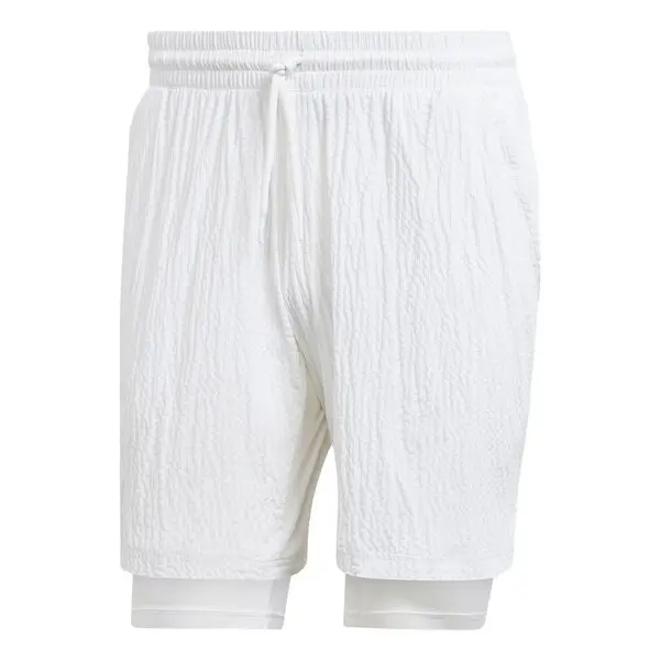 Adidas Aeroready Pro Two-in-one Seersucker Tennis Shorts - White