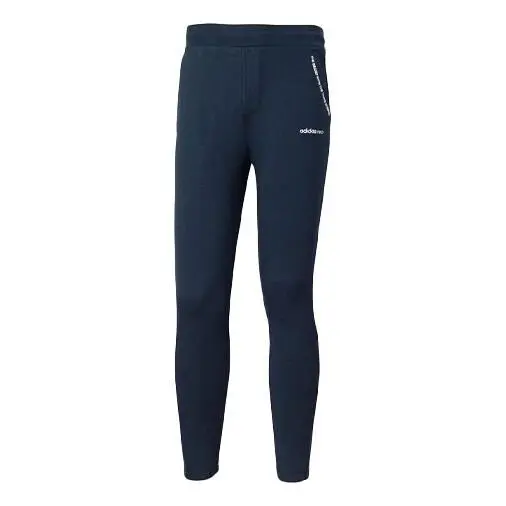 Adidas Neo Logo Cozy Breathable Casual Sports Long Pants Blue - Legendary Blue