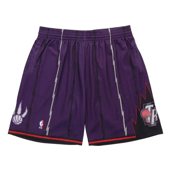 Mitchell & Ness Nba Toronto Raptors 1998-99 Road Swingman Shorts - Dark Purple/red/grey