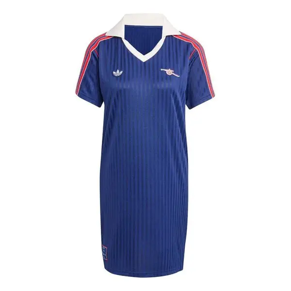 Adidas Arsenal Football Club "icons" Rugby Shirt Dress - Navy/red